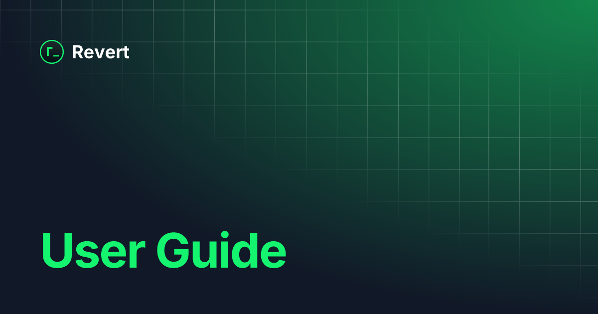 User Guide | Revert